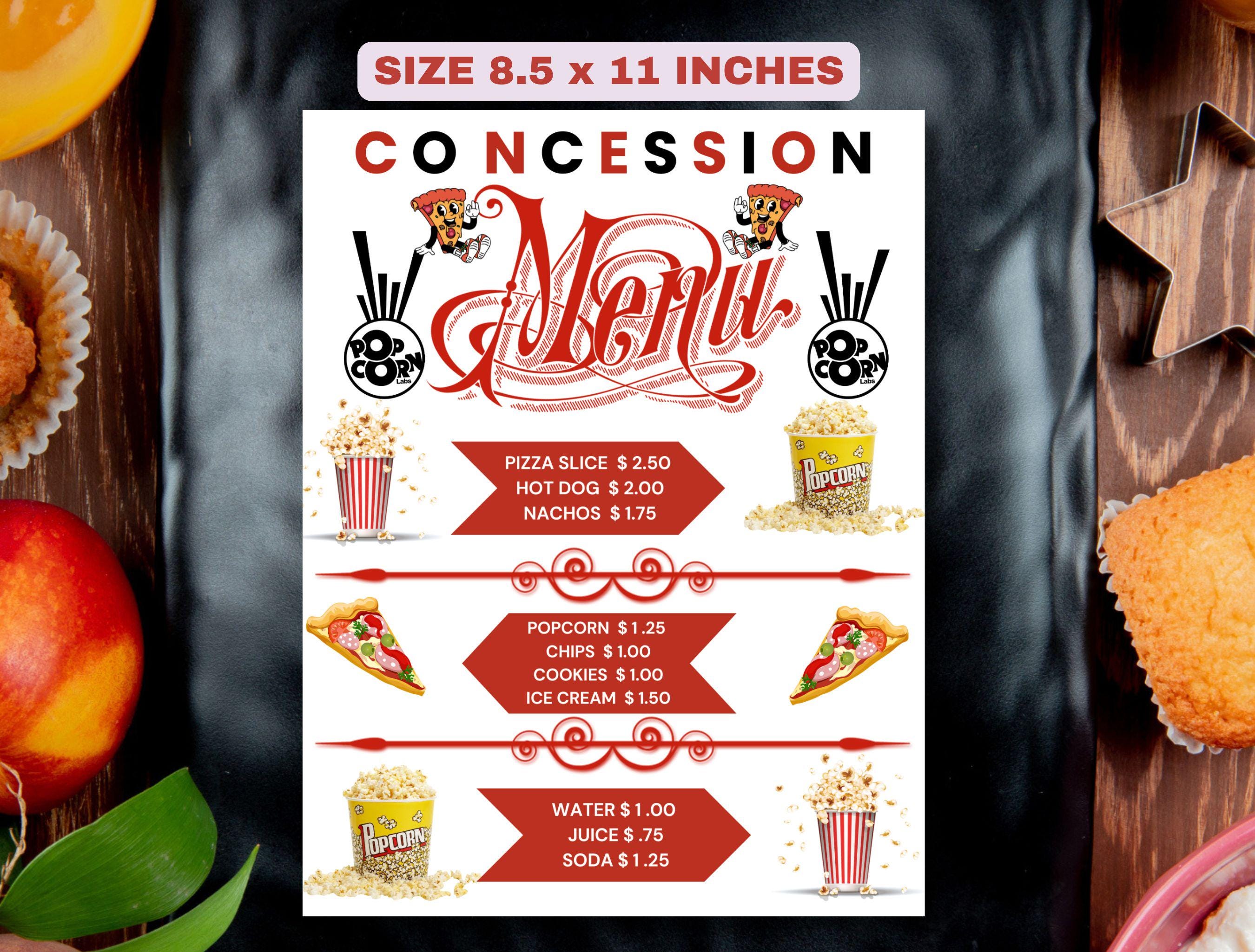 Editable Carnival-themed Concession Stand Menu Template | Canva Sign ...