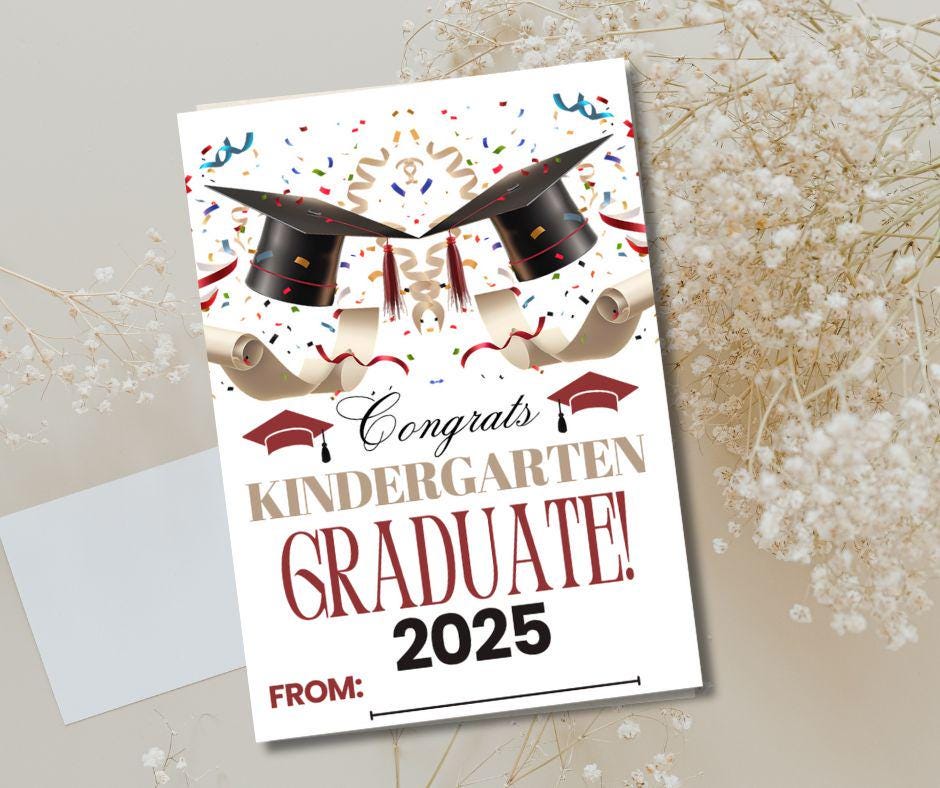 Kindergarten Graduation Gift Tags Printable,2025 Grad Tags, Congrats ...