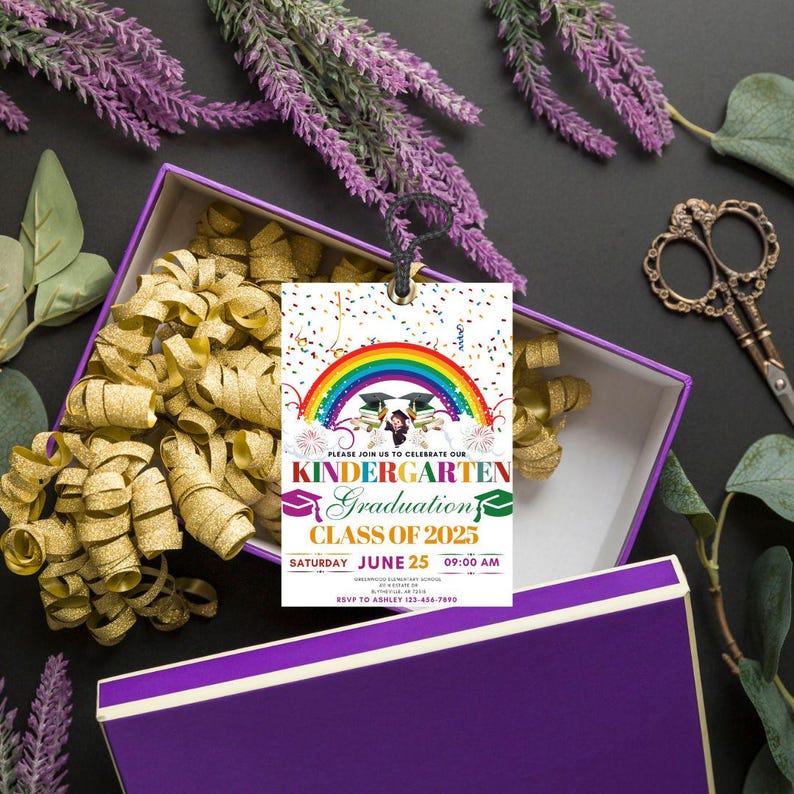 Kindergarten Graduation Gift Tags Printable,2025 Grad Tags, Congrats ...