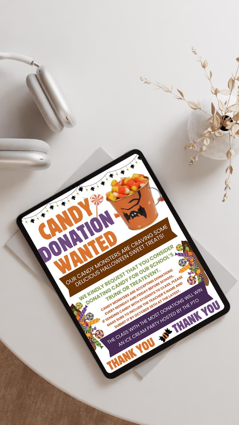 Editable Trunk or Treat Flyer: Halloween Candy Drive (canva Digital ...