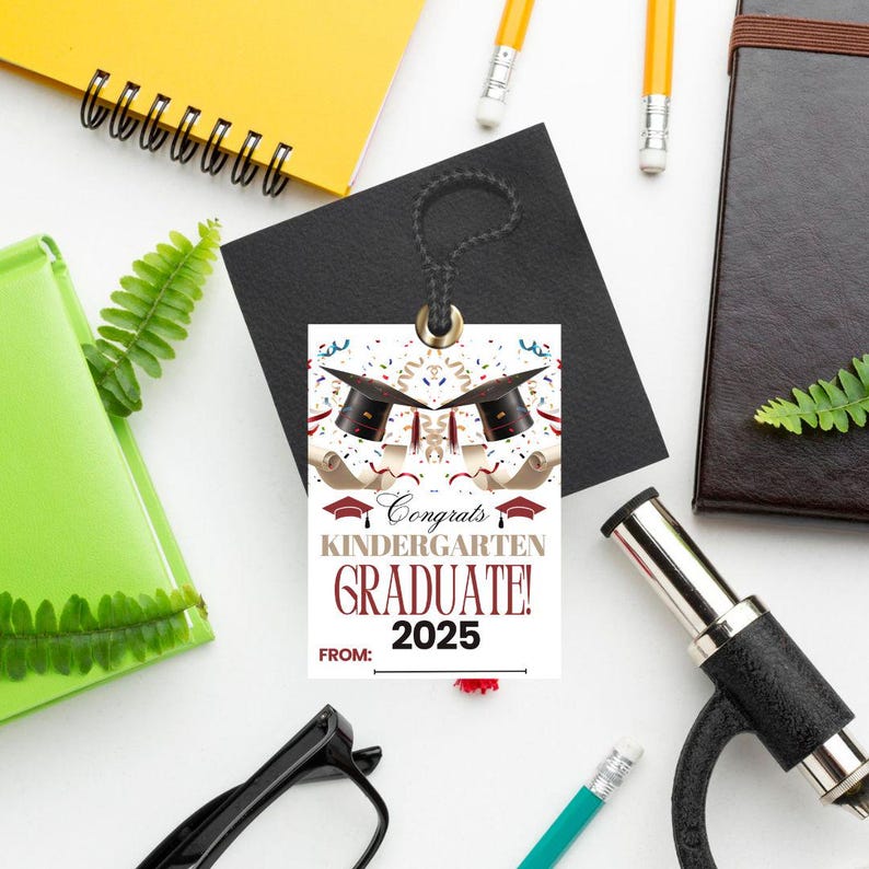 Kindergarten Graduation Gift Tags Printable,2025 Grad Tags, Congrats ...