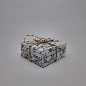 Luxury Calacatta Viola Marble Coasters, Set of 4, Square Drink Coasters ...