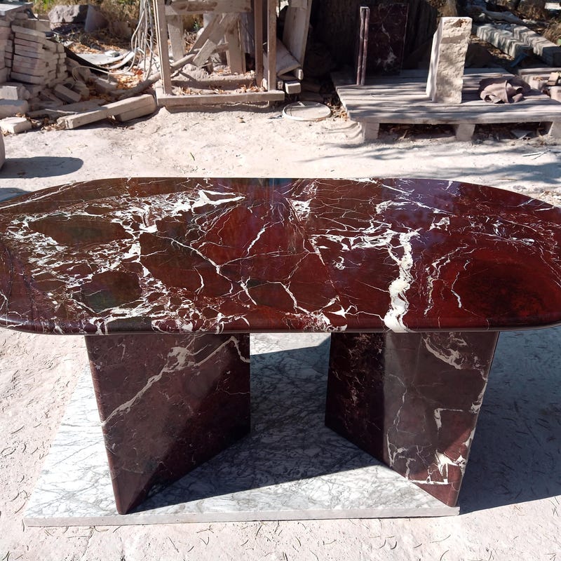 Marble Red Coffee Table - Etsy UK