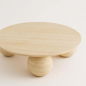 Modern Beige Travertine Coffee Table, Handmade Natural Stone ...