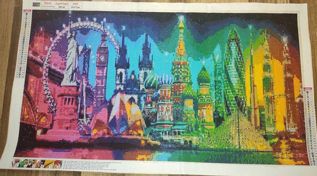 World Landmarks Diamond Painting in Black Frame - Etsy