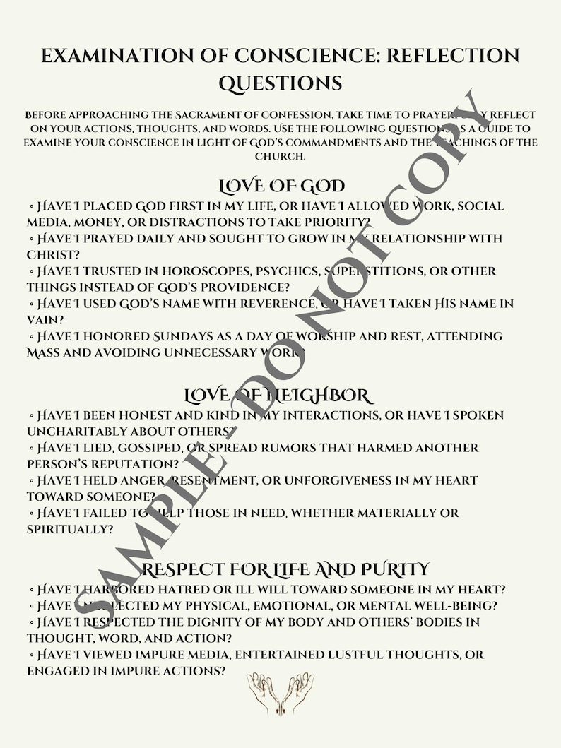 Catholic Confession Companion | Instant Download | Printable Journal ...