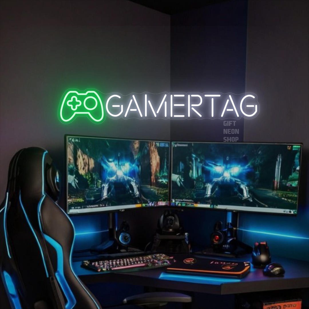 Custom Gamer Neon Sign LED Light, Game Room Decor, Custom Game Logo ...