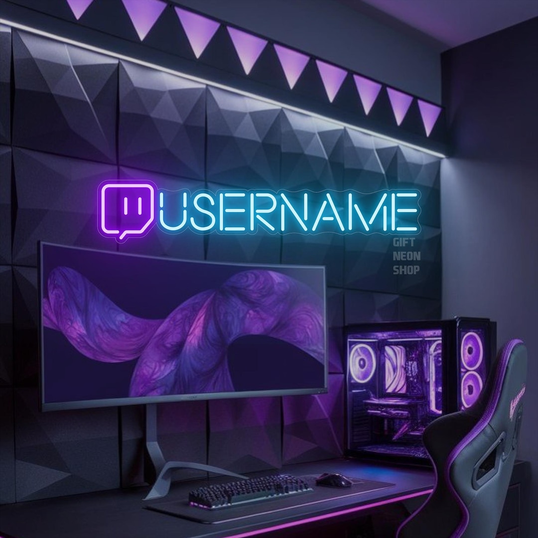 Twitch Neon Light, Custom Gamer Tag Neon Sign, Neon Sign Gamer ...