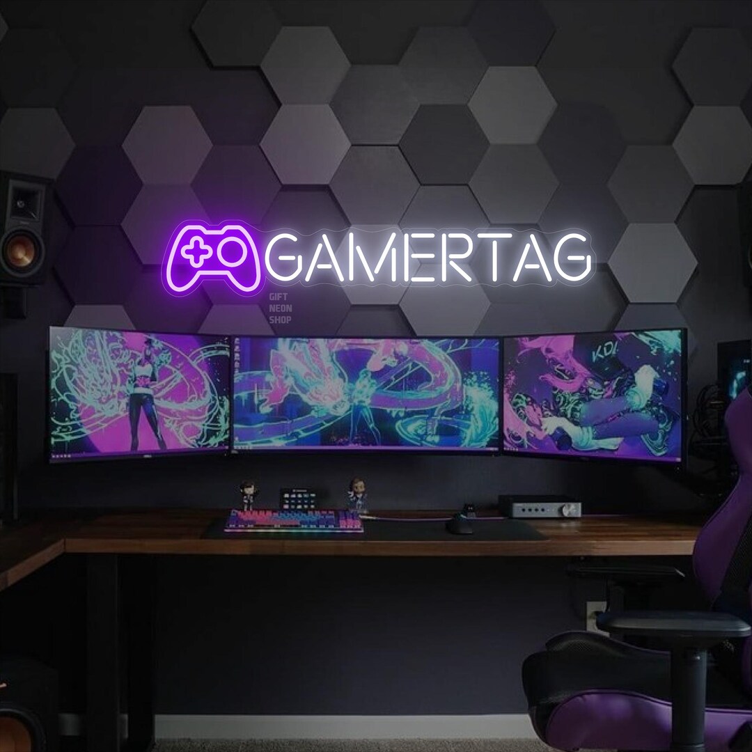 Custom Gamertag Neon Sign – Personalized LED Gamer Tag Sign for Gaming ...