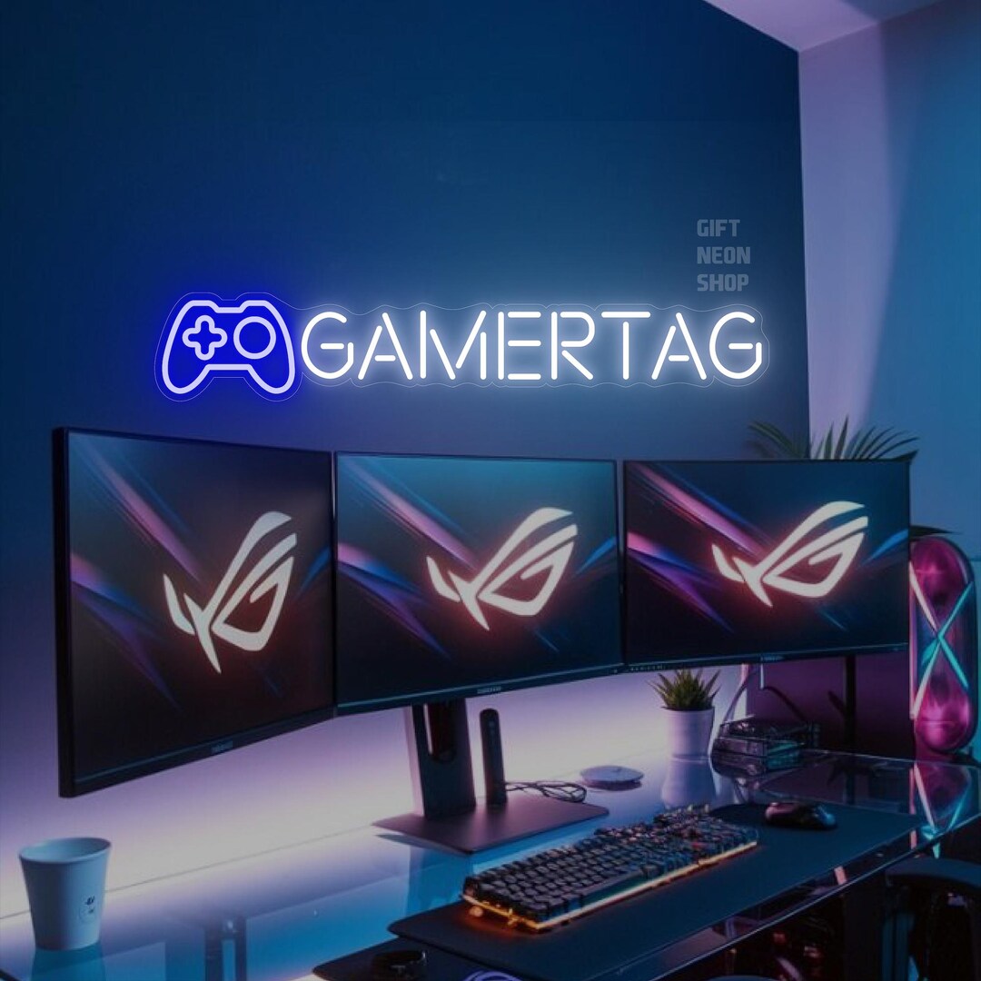 Gamer Tag Neon Sign Custom, Gamer Room Decor, Username Neon Sign ...