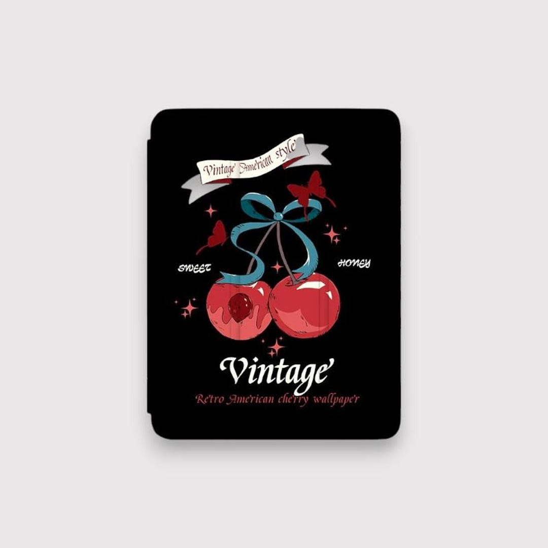 Vintage Cherry iPad Case | Retro Y2K Aesthetic iPad Cover With Pencil ...
