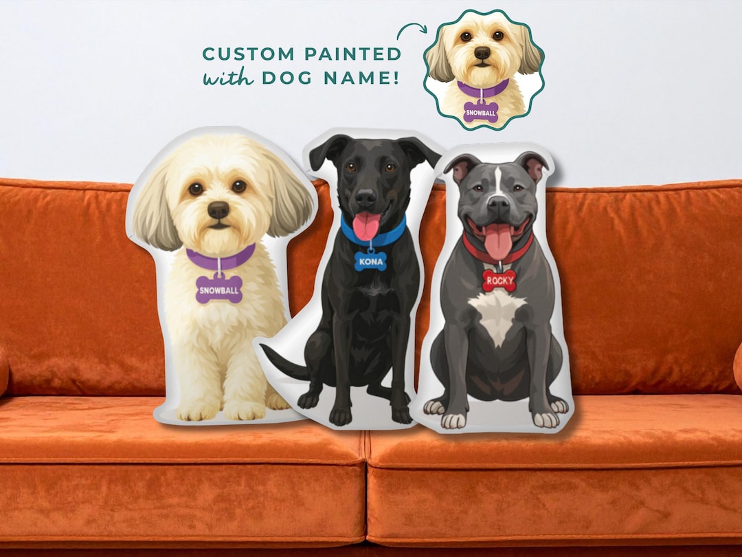 Custom Dog Pillow: Personalized Pet Portrait 3D Shaped Cushion (made in ...