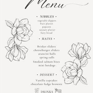 White Minimalist Elegant Menu - Etsy