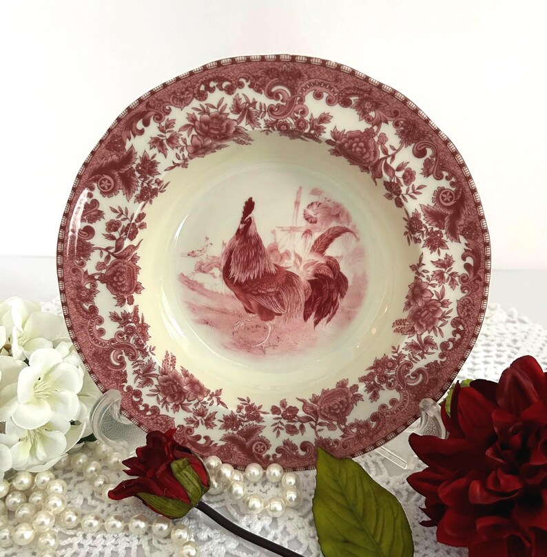 Vintage William James Farm Yard Red China: Rooster Dishes, Thanksgiving ...