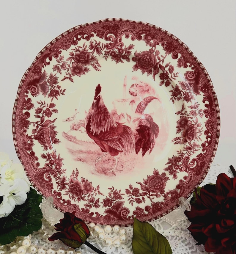 Vintage William James Farm Yard Red China: Rooster Dishes, Thanksgiving ...