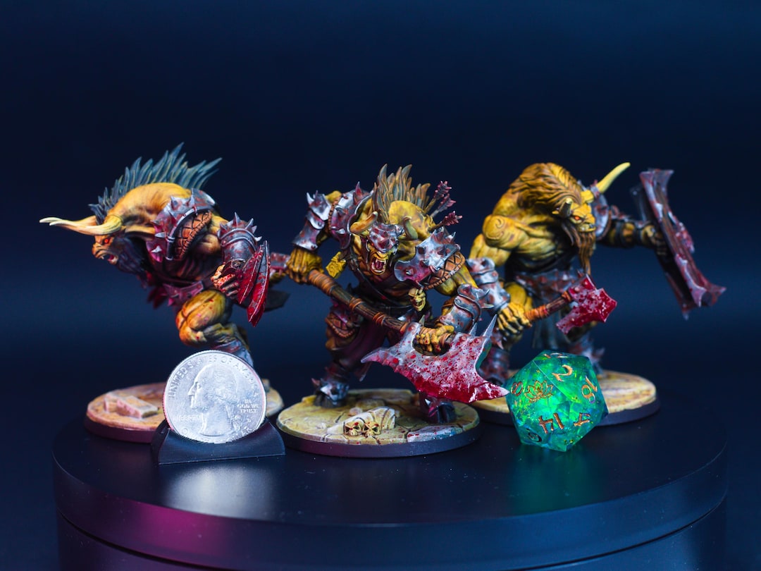 Minotaur Trio Encounter – Painted D&D Miniature Set W/ 3 Minotaur ...