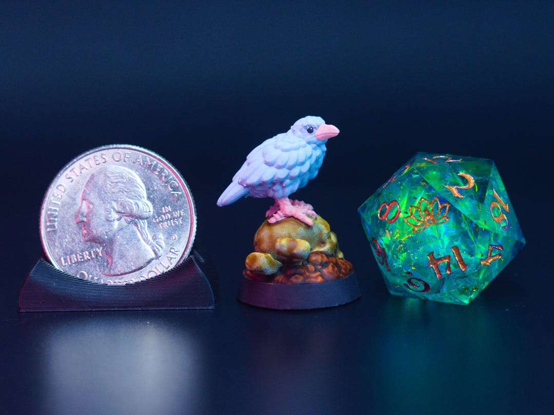 White Raven Familiar Miniature | Painted Miniatures for Dnd | Animal ...