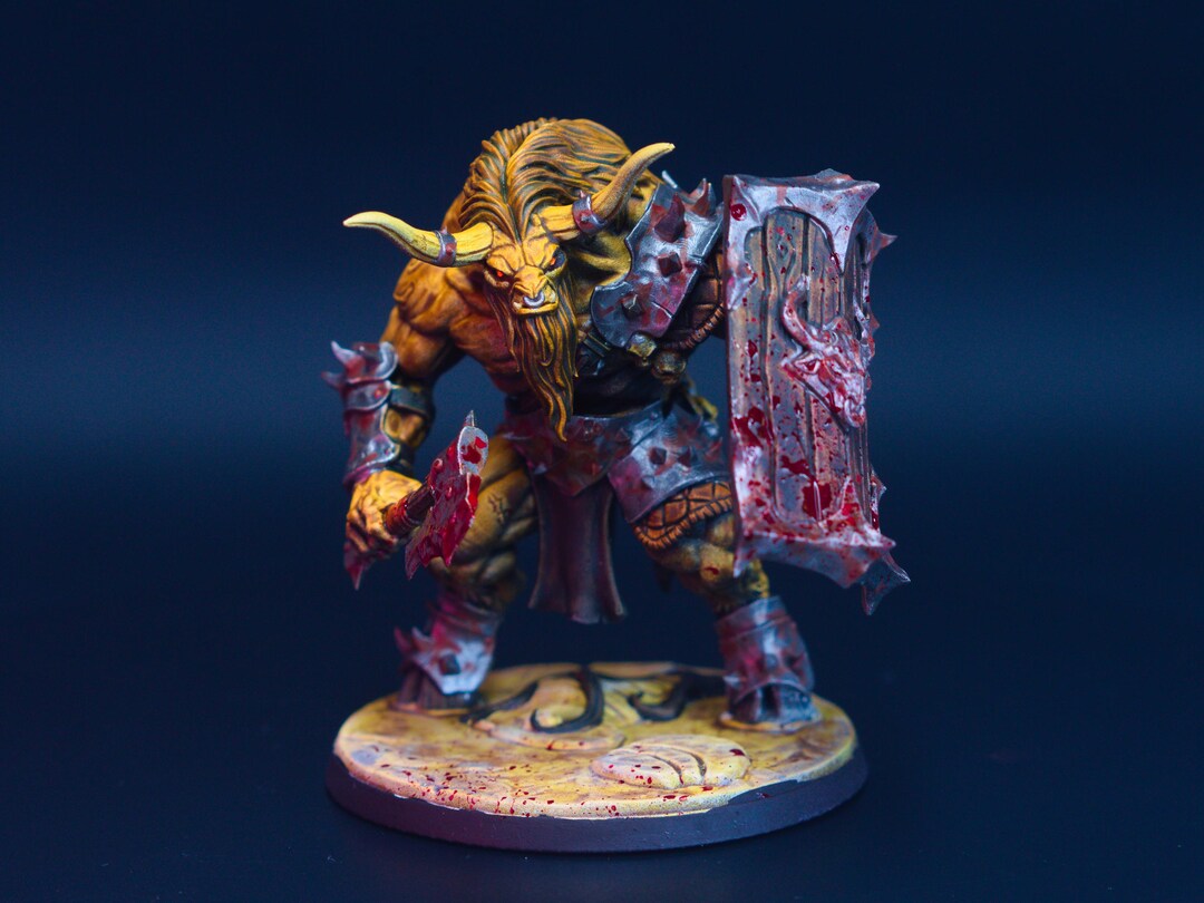 Shielded Minotaur | Painted Miniature for Dnd | Enemy Brute Boss ...