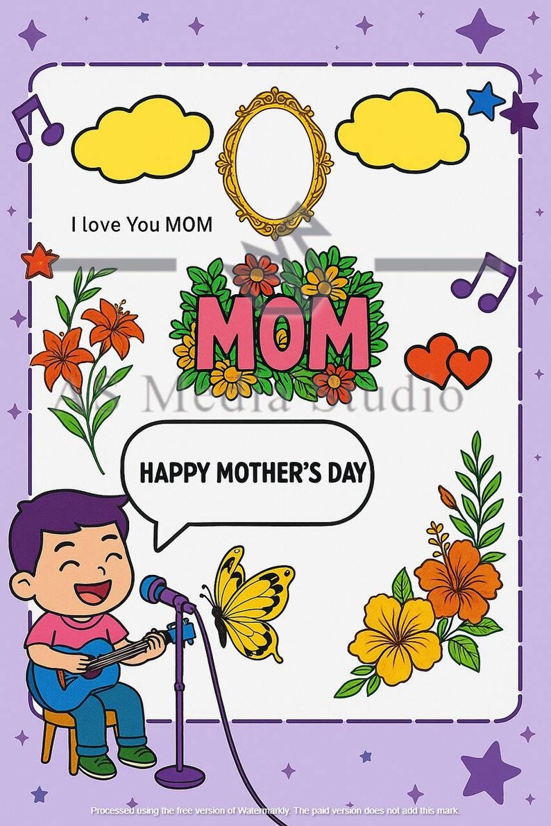 Mother's Day Coloring Page for Kids | Printable Mother's Day Card | DIY ...