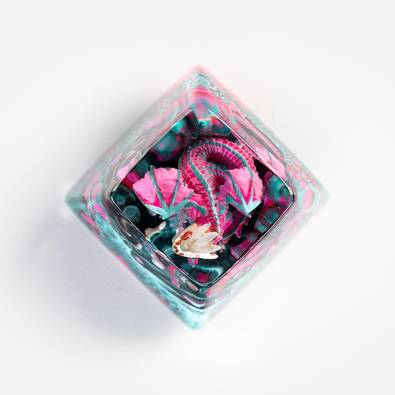 Gnarly Drakon Artisan Keycap - Handcrafted Resin Keycap - Dragon Keycap ...