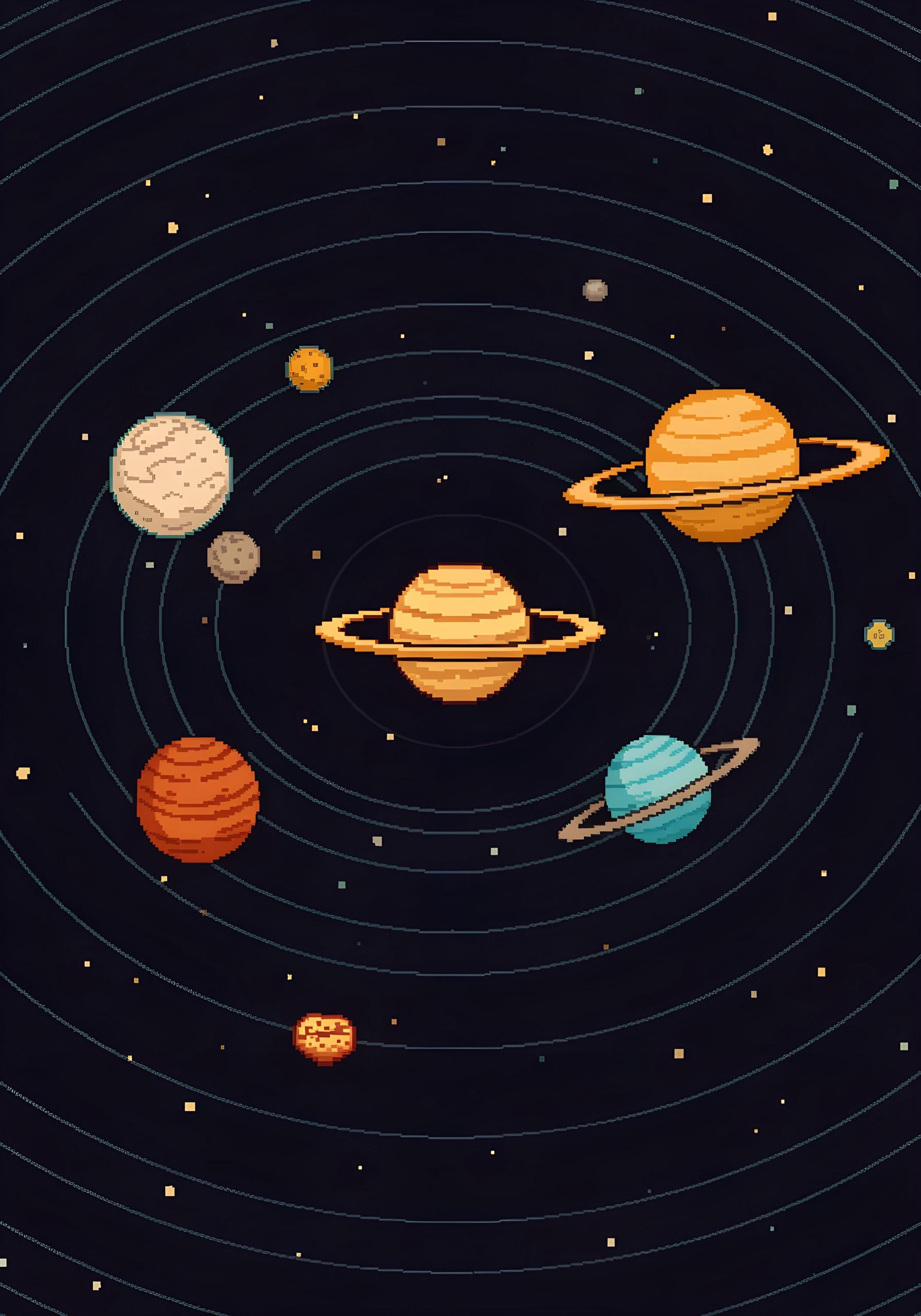 20 Set of Pixel Art Solar System Print – Retro Space Art, Digital ...