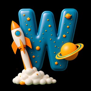 Space Rocket Alphabet PNG | A-Z Letters Clipart | Outer Space Font ...