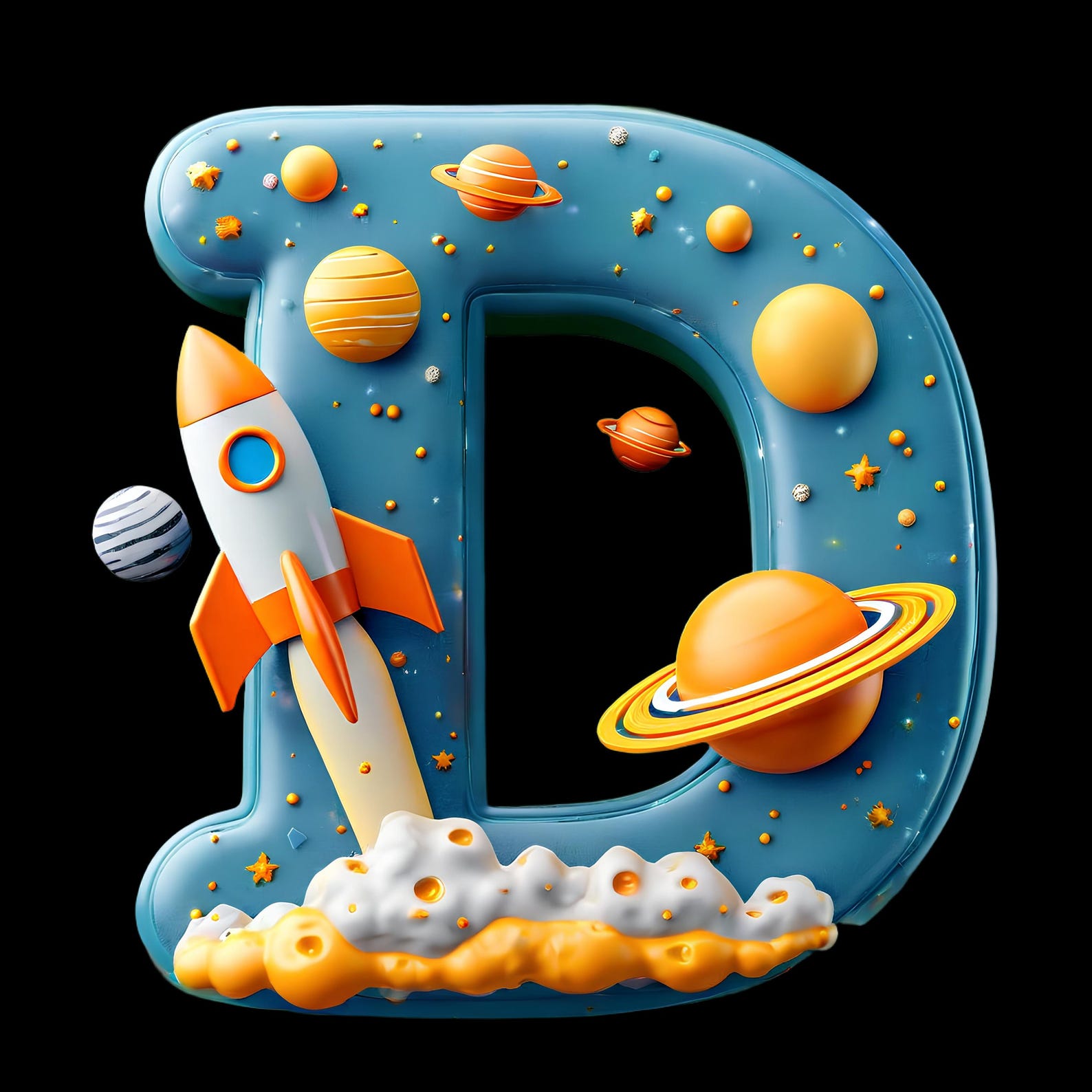 Space Alphabet PNG | A-Z Letters Clipart | Outer Space Font | Rocket ...