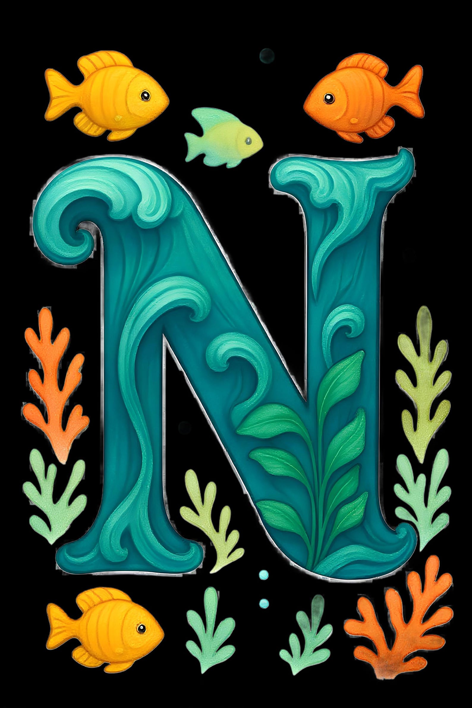 Ocean Alphabet PNG | Sea Life Letters A-Z Clipart | Underwater Digital ...