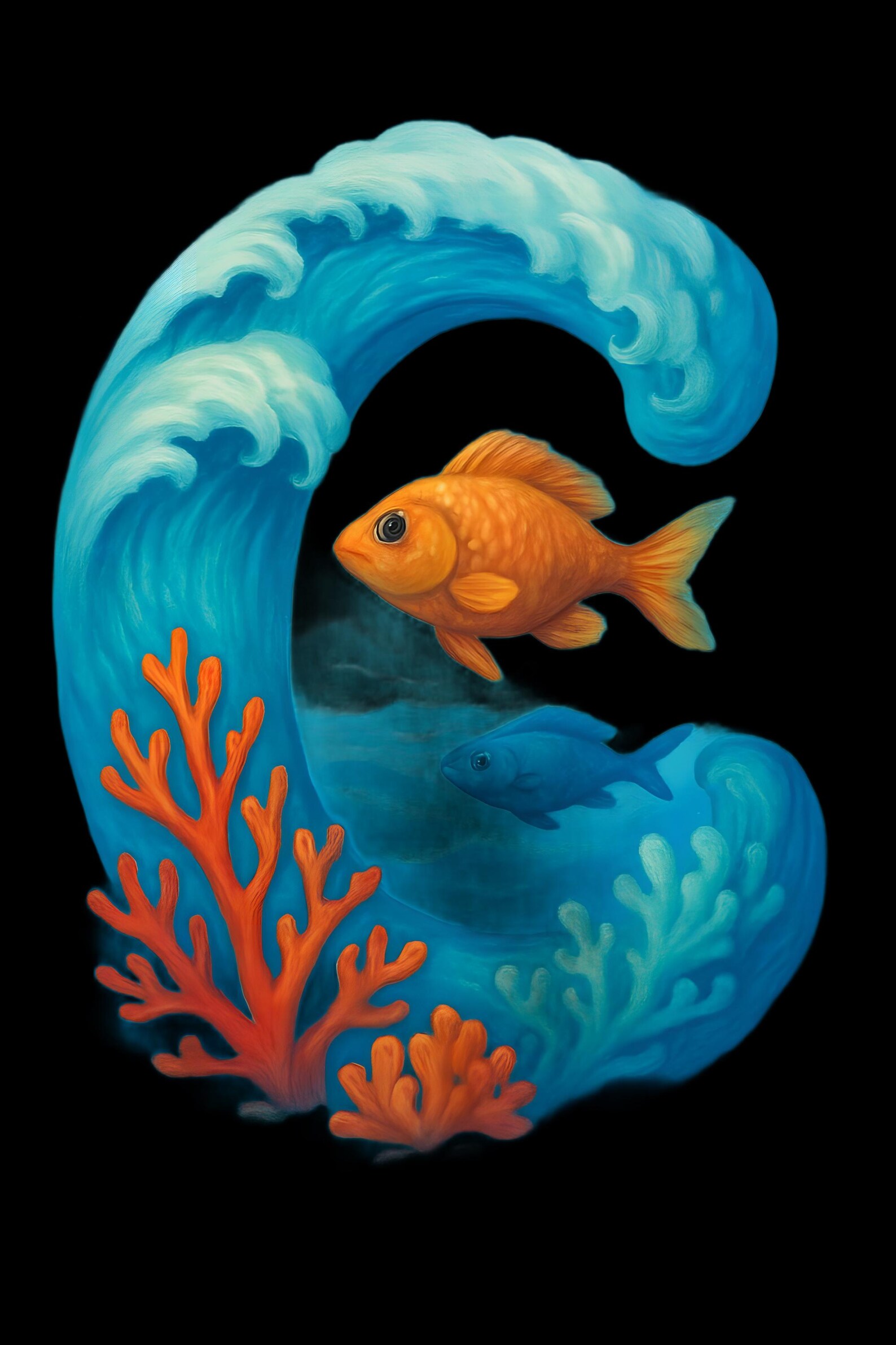 Ocean Alphabet PNG | Sea Life Letters A-Z Clipart | Underwater Digital ...