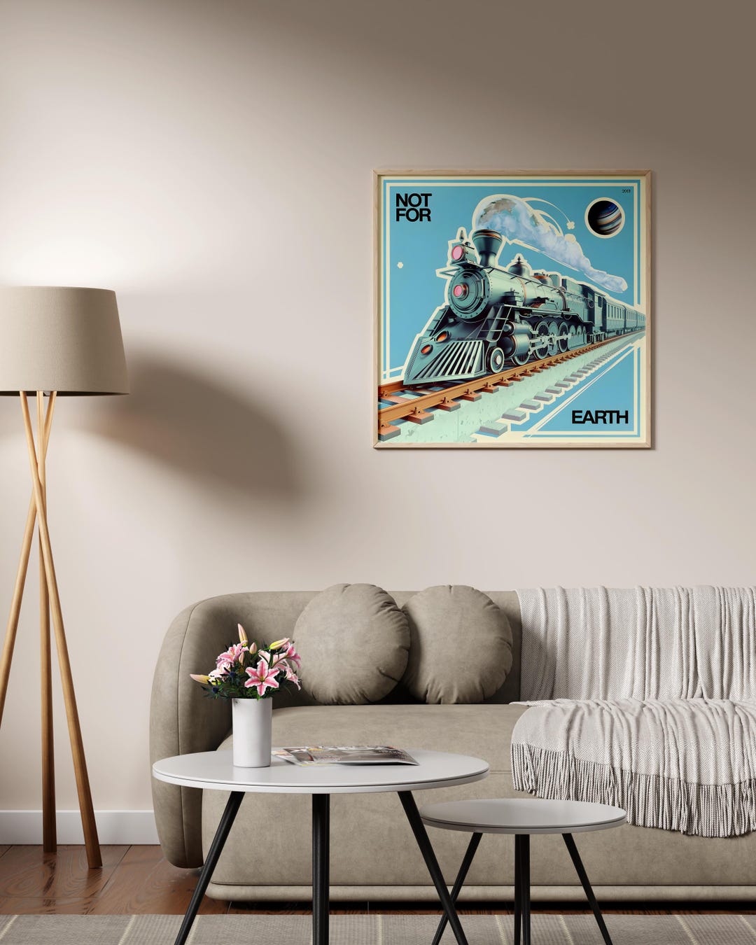 Not for Earth | Surreal Sci-fi Train Art Print – Retro Futuristic Wall ...