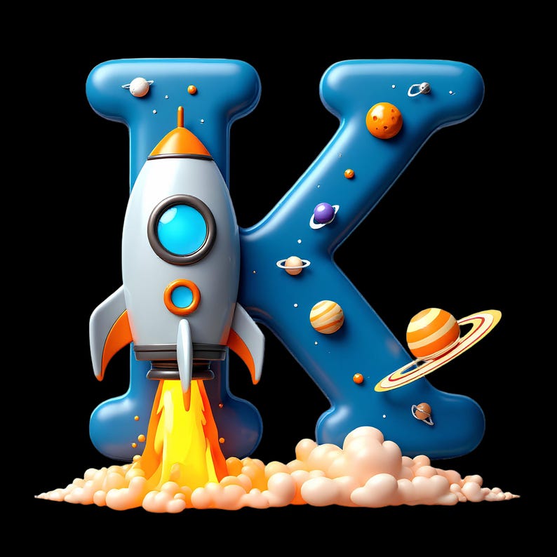 Space Alphabet PNG | A-Z Letters Clipart | Outer Space Font | Rocket ...