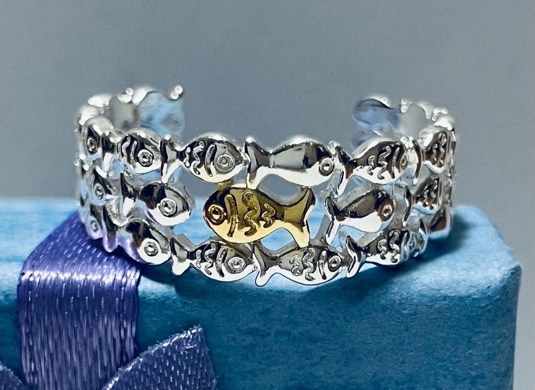 Swimming Against the Current Adjustable Ring | Gold Fish Design With ...