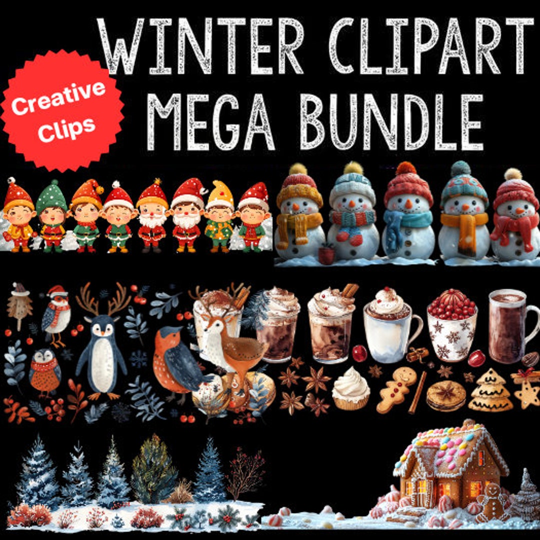 Winter Clipart Mega Bundle Clip Art Bundle creative Clips Digital ...