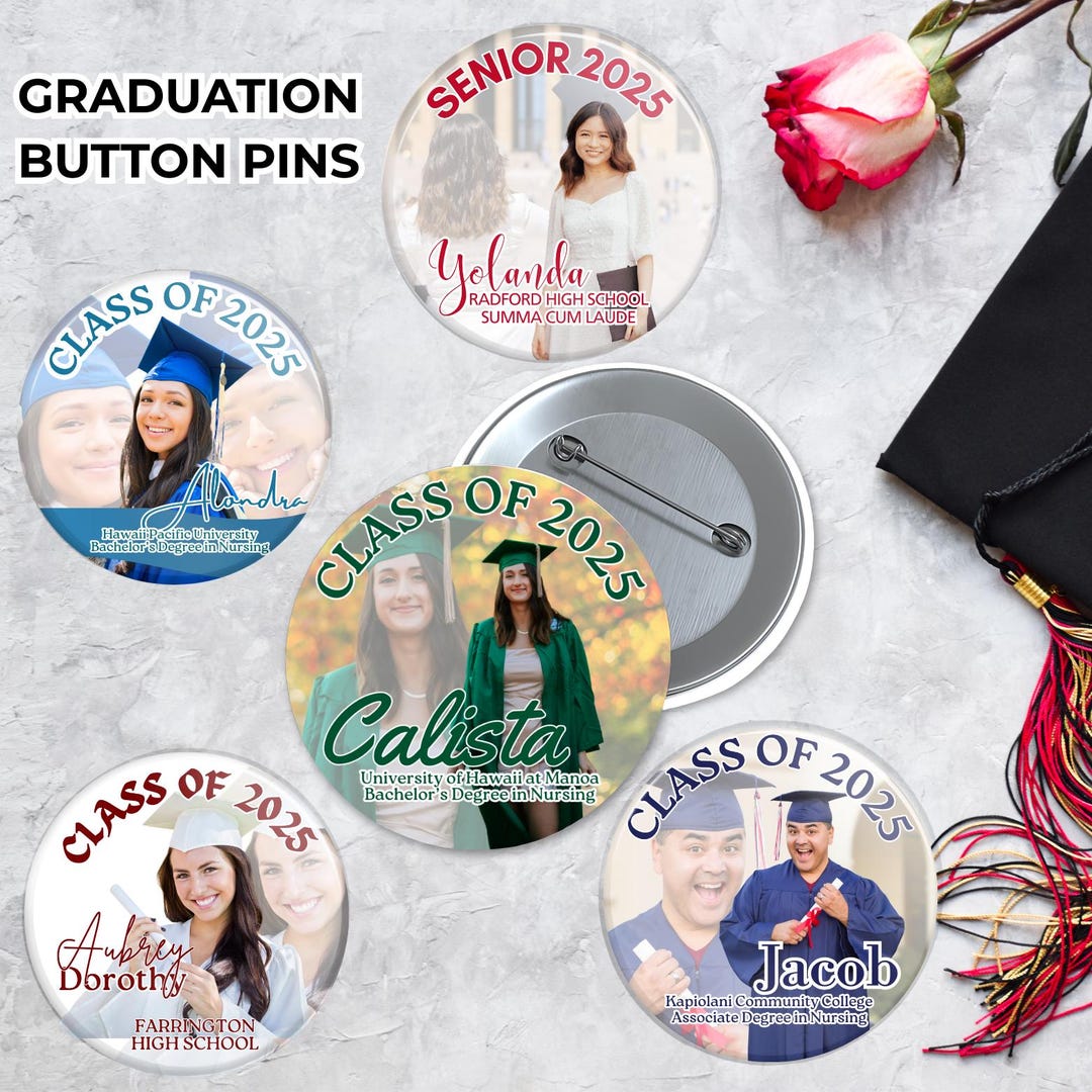 Customized Graduation Button Pins - Etsy