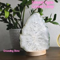 Yellow Agate Stone Lamp: Geode Crystal Accent Light - Etsy