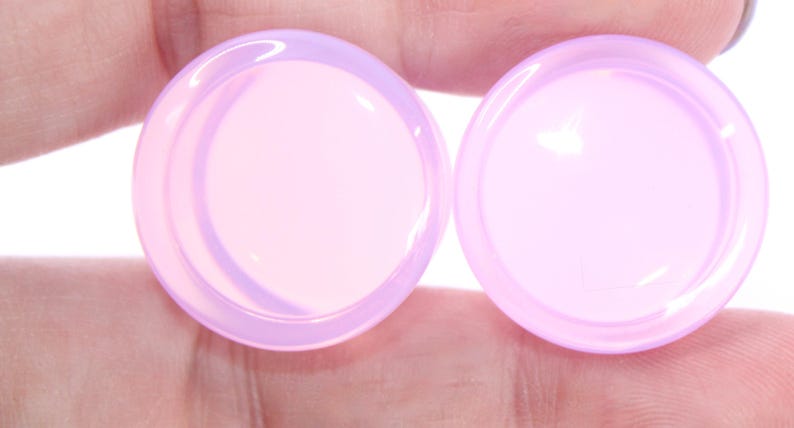 Pink Opalite Plugs – Single Flare Crystal Gauges With O-rings (pair ...