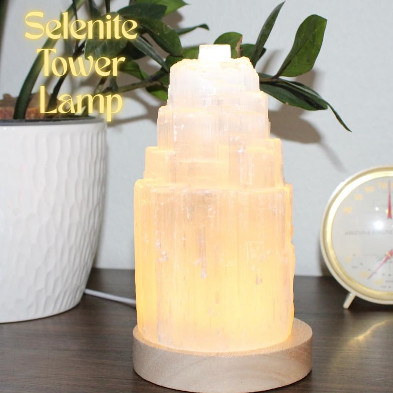 Selenite Lamp - Etsy