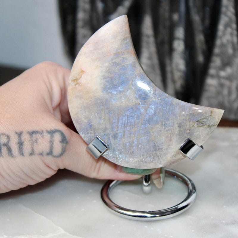 Stone Moon With Stand - Etsy