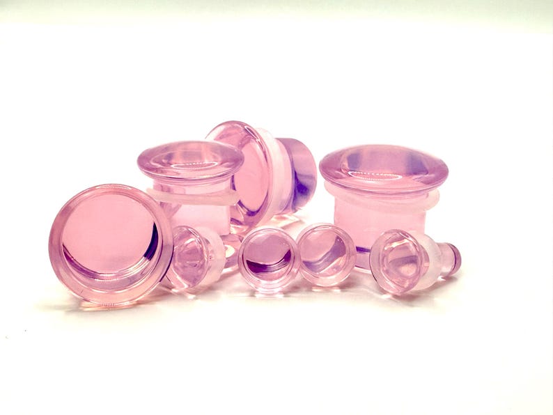 Pink Opalite Plugs – Single Flare Crystal Gauges With O-rings (pair ...