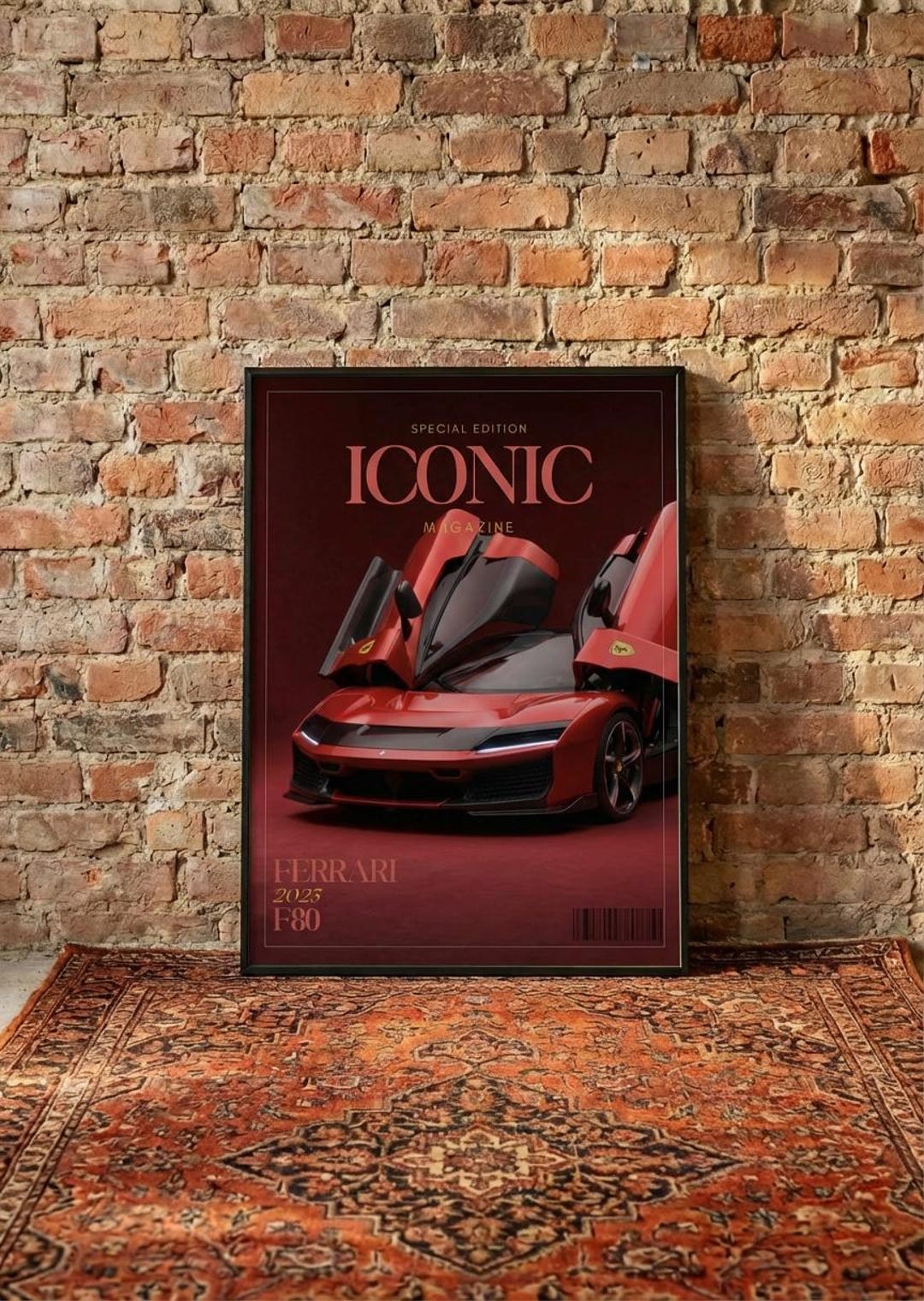 Ferrari F80 Poster – Magazine Cover Style, Luxury Supercar Wall Art ...