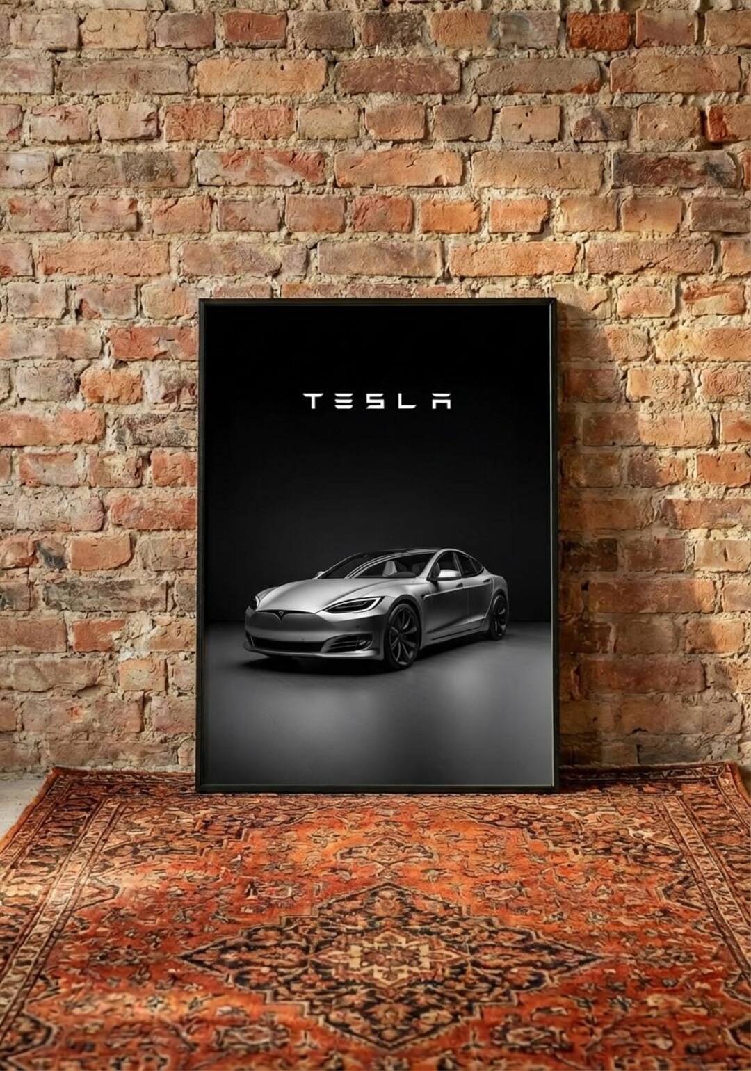 Tesla Model S Poster | Framed and Digital Print | Electric Car Wall Art ...
