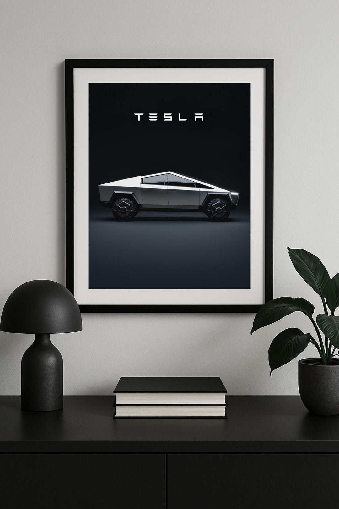 Cybertruck Wall Art | Tesla Poster Print | Minimalist Electric Truck ...