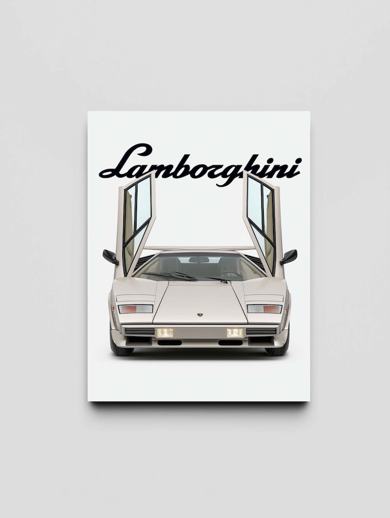 Lamborghini Countach Poster | Classic Supercar Wall Art | 80s Italian ...