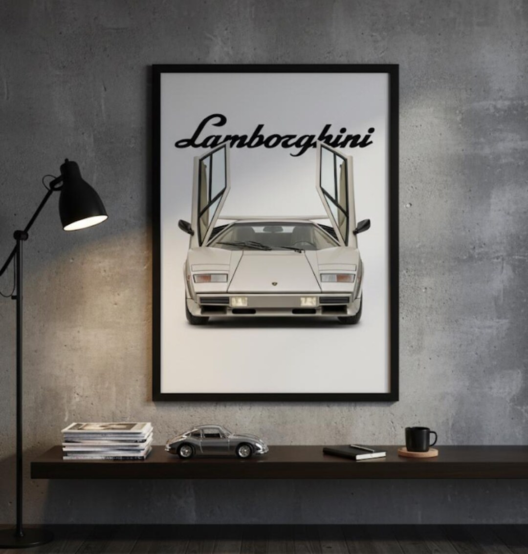 Lamborghini Countach Poster | Classic Supercar Wall Art | 80s Italian ...