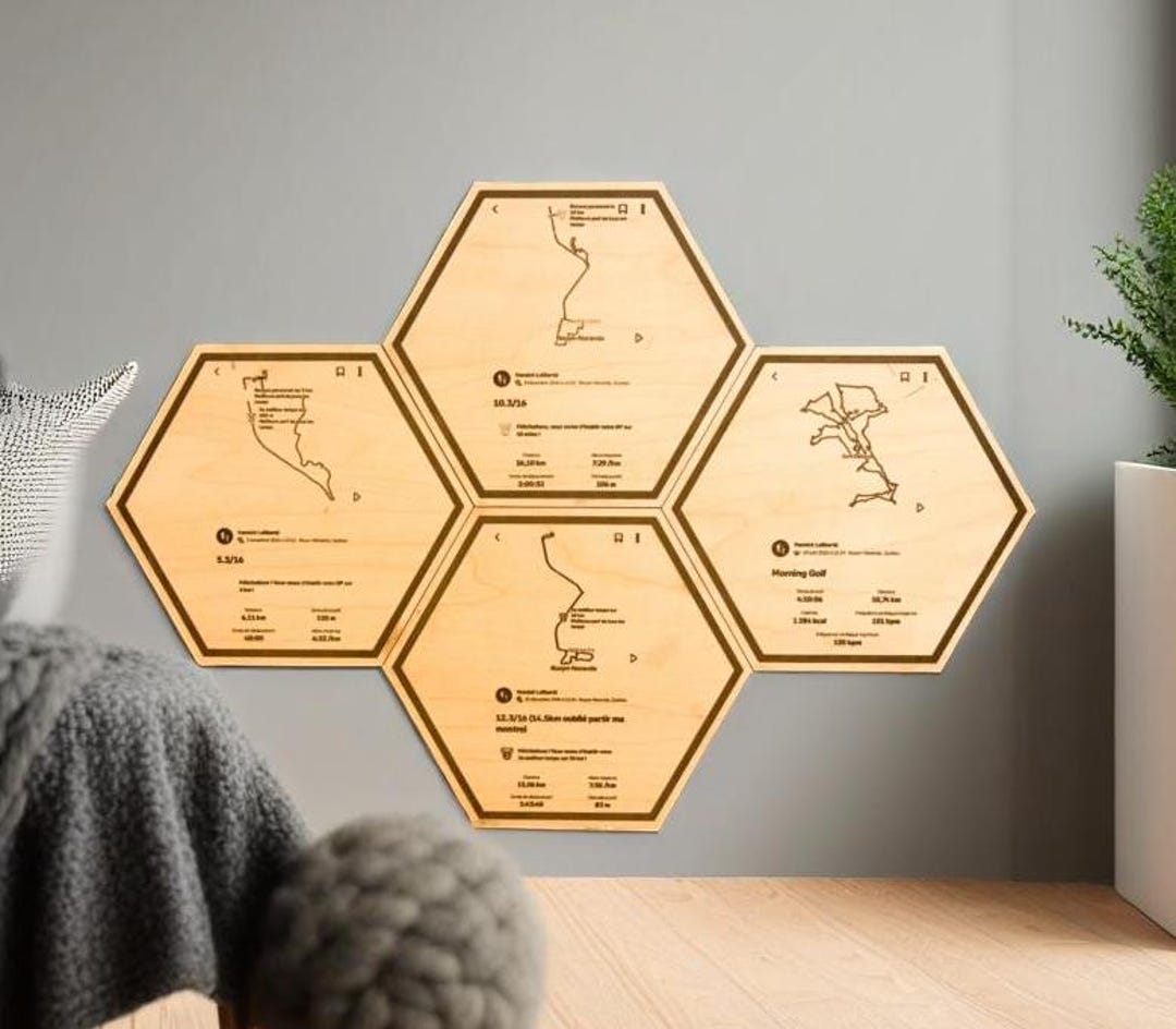 Strava Map Stakable Tiles, Runner Tiles Gift, Custom Running Sport ...