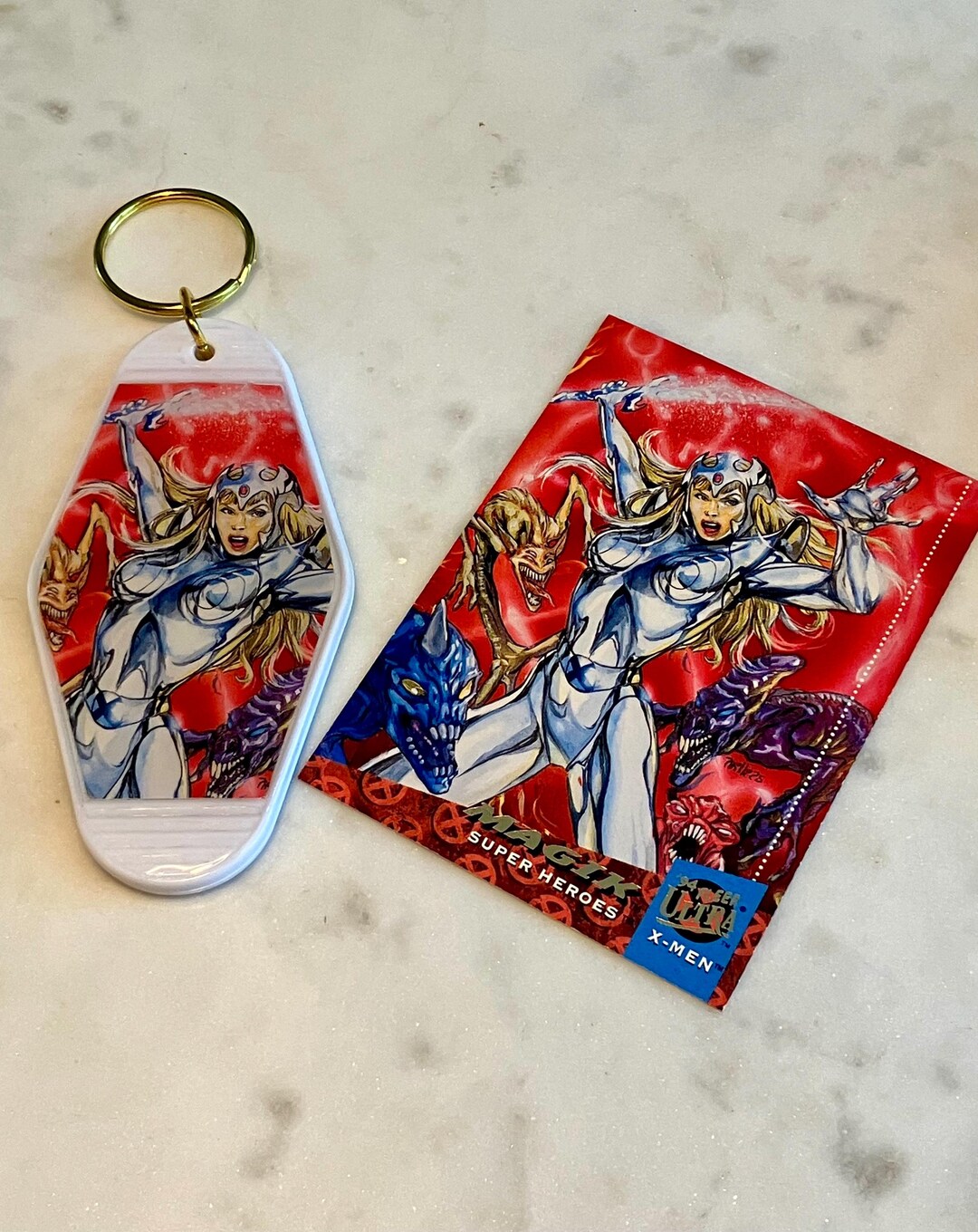 Vintage 1990’s Magik Comic Card Keychain - Etsy