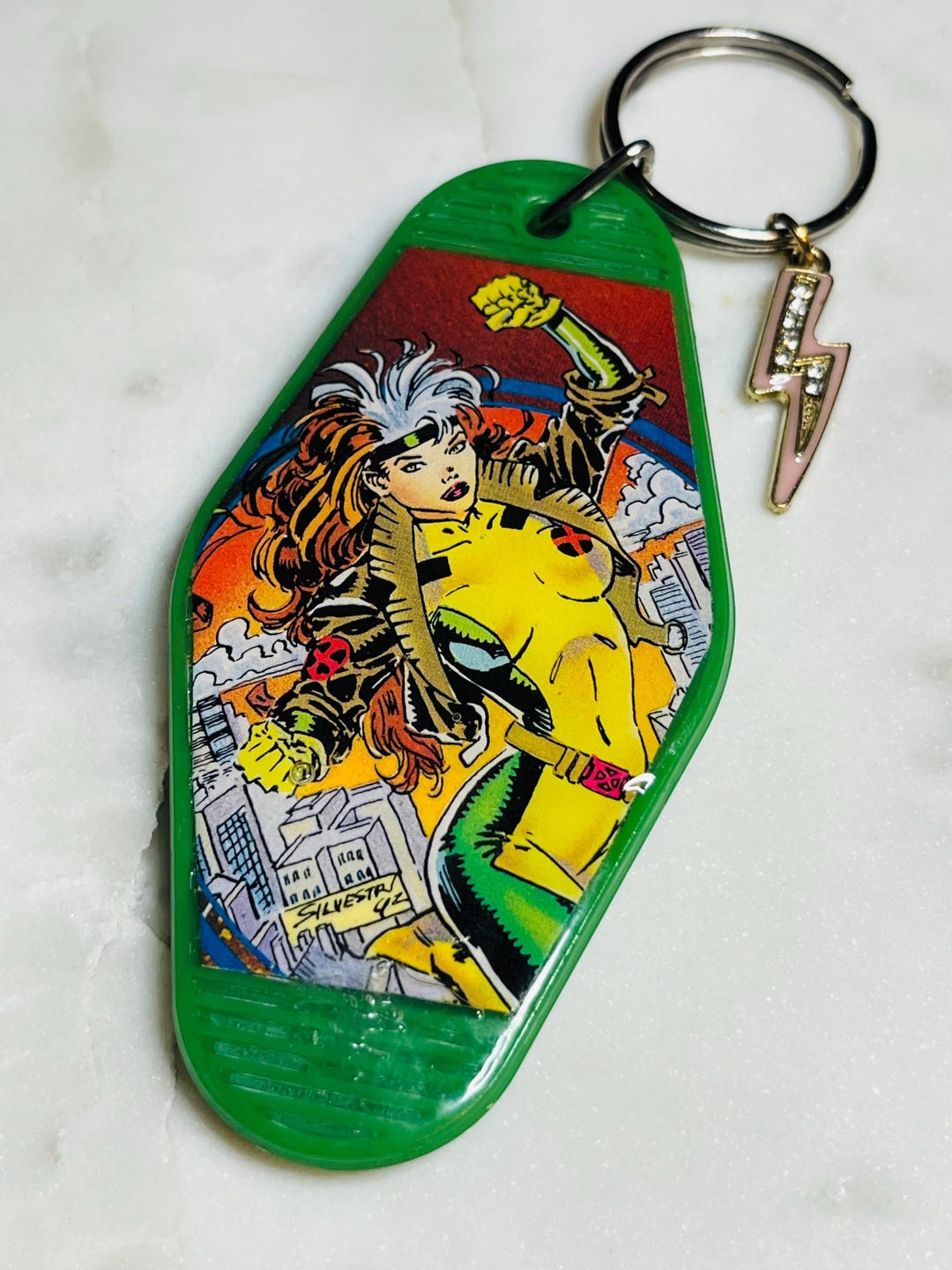 Vintage 1992 X-men Rogue Comic Card Keychain Collectible - Etsy