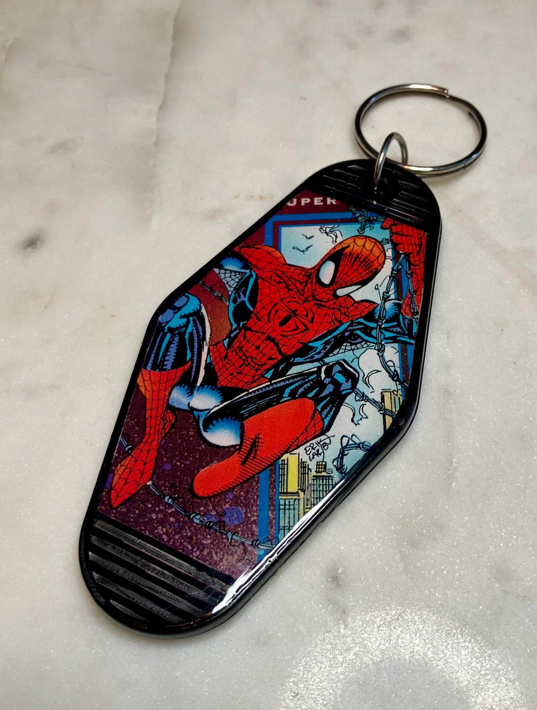 Vintage 1990’s Spiderman Comic Keychain Collectible - Etsy