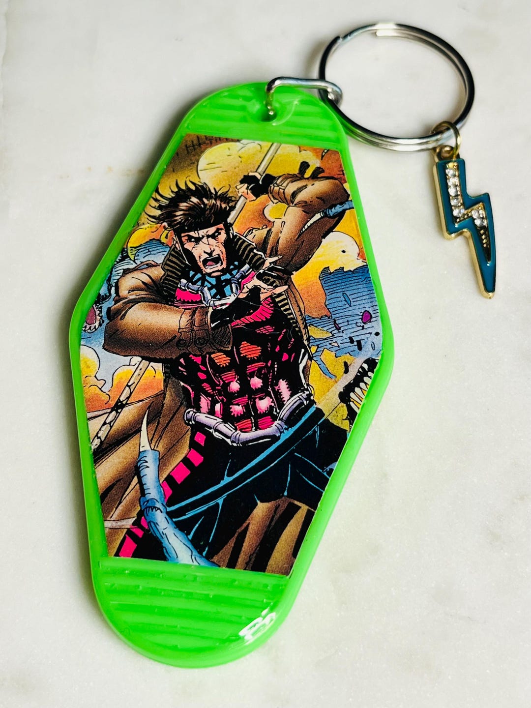 Vintage 1990’s Gambit X-men Comic Card Keychain Collectible - Etsy