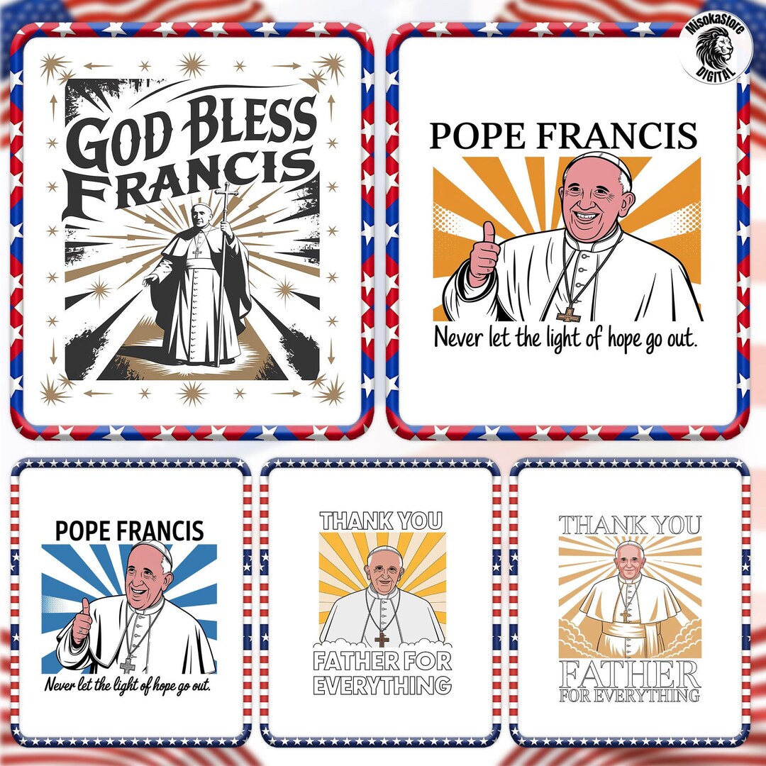 Memorial Pope Francis PNG Bundle, Pope Francis Png, Jesus Png, Vatican ...